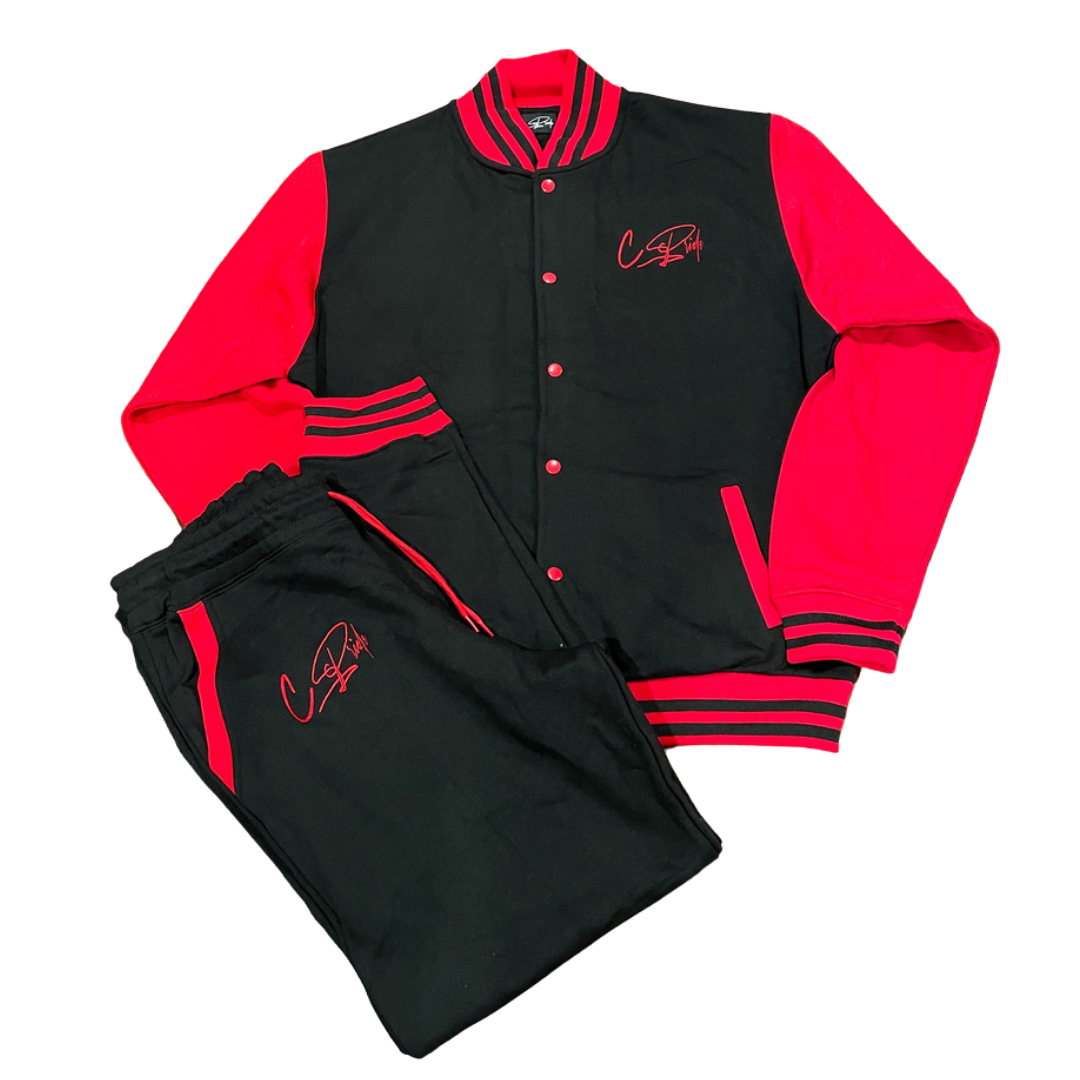 Logo Varsity Tracksuit - Black/Red – shopcpride